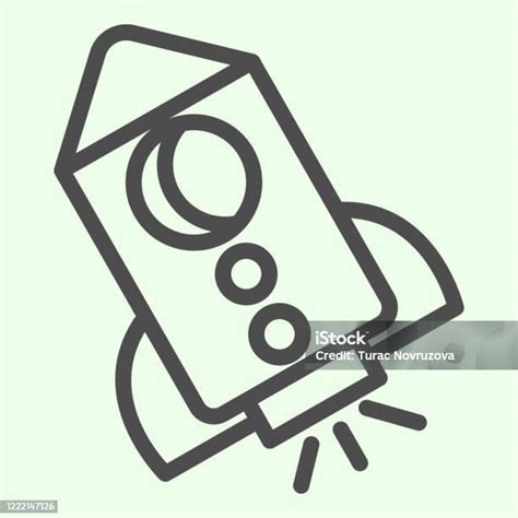 미사일 라인 아이콘입니다 흰색 배경에 불꽃 윤곽 스타일 픽토그램과 로켓 공격 비행 모바일 개념 및 웹 디자인에 대한 과학 및 연구 표지판 벡터 그래픽 Launch Party