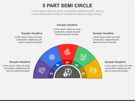 5 Part Semi Circle For PowerPoint And Google Slides PPT Slides