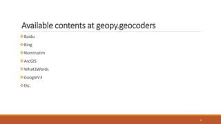 Geopy Module In Python Pptx Web Development Internet