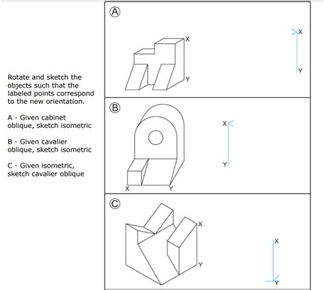 Solved Rotate And Sketch The Objects Such That The Labeled Chegg