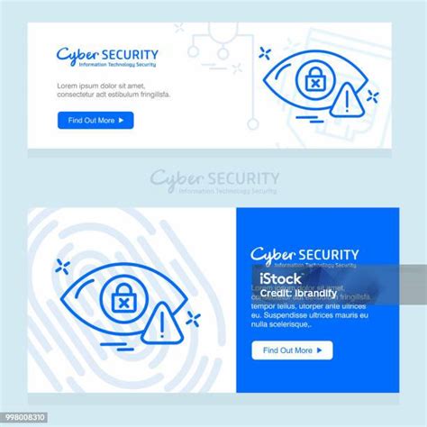 Cyber Security Banner Design Vector Stock Illustration Download Image Now Abstract Blue