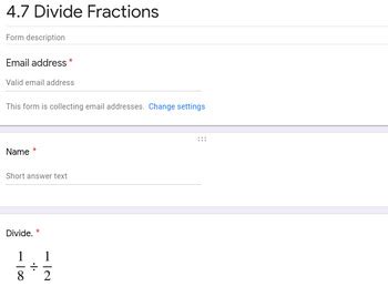Divide Fractions Google Forms By KayChoppy Teachers Pay Teachers
