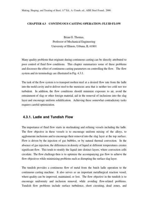 Fluid Flow In Tundish Pdf Pdf Casting Metalworking Nozzle