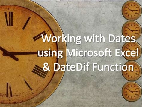 Excel Datediff Function Ppt