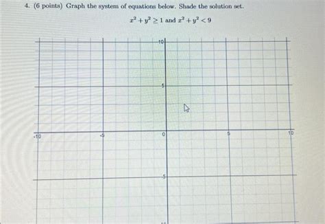 solved 6 points graph the system of equations below shade