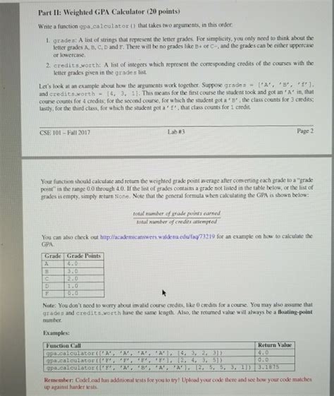 Solved Part Ii Weighted Gpa Calculator 20 Points Write A