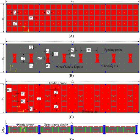 Geometry Of The Proposed Planar Phased Array A Top Layer B Middle Download Scientific
