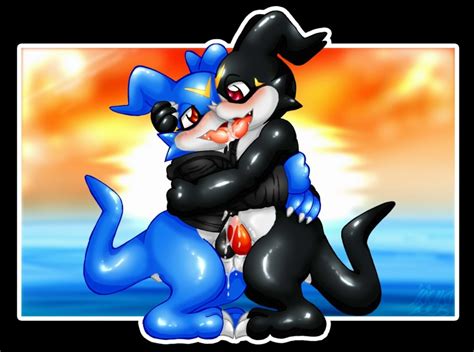Rule 34 Black Veemon Color Digimon Interspecies Male Male Only