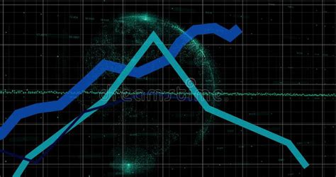 Financial Data And Statistical Data Processing Against Globe Spinning Stock Illustration