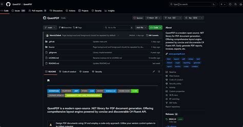 推荐questpdf：现代开源net Pdf文档生成库