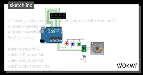 Step Motor With Digits Display Wokwi ESP STM Arduino Simulator