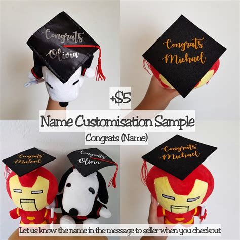 Add On Graduation Mortarboard Congrats Name Customisation Shopee Singapore