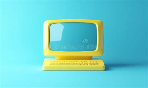 A Retro 1990s Beige Desktop Computer Setup Including A Pc Monitor
