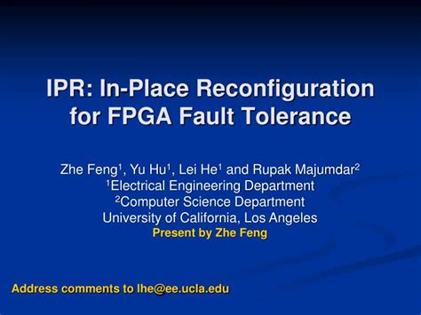 ppt ipr in place reconfiguration for fpga fault tolerance powerpoint presentation id 3371318