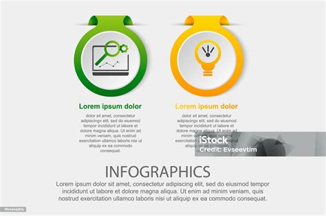 현대 벡터 일러스트입니다 라벨의 형태로 2 서클의 이미지와 Infographic 템플릿 3 차원 스타일 2 요소입니다 비즈니스 프레 젠 테이 션 교육 웹 디자인 다이어그램