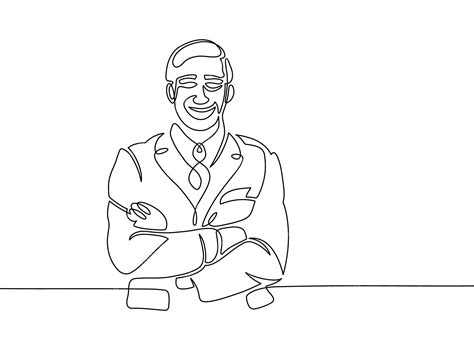 Premium Vector One Line Drawing Businessman