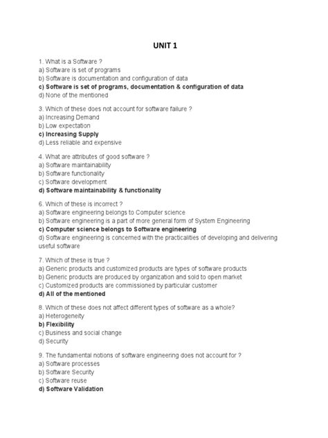 Se Mcq Unit 1 Pdf Software Prototyping Software Development Process