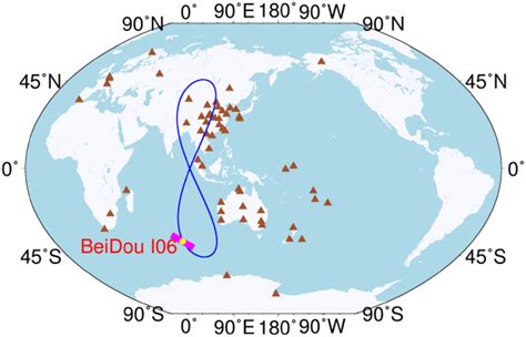 Distribution Of Stations Tracking The Beidou I06 Satellite As Well As