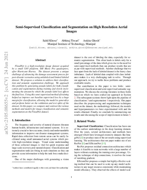 pdf semi supervised classification and segmentation on high