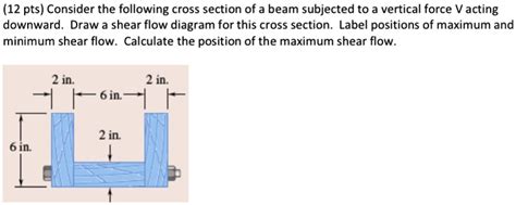 12 Pts Consider The Following Cross Section Of A Beam Subjected To A Vertical Force V Acting