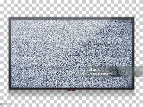 글리치 효과와 정적 Tv 흑백 소음과 현실적인 평면 Lcd Tv 템플릿입니다 컴퓨터 모니터에 대한 스톡 벡터 아트 및 기타 이미지 컴퓨터 모니터 컷아웃 텔레비전