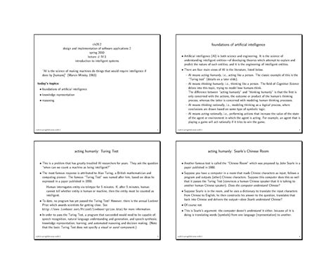 Lec Iv Ai Lecture Notes Cis20 Design And Implementation Of