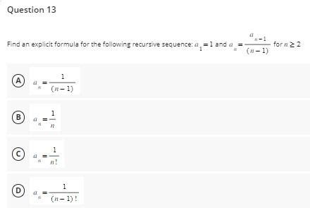 Solved Find An Explicit Formula For The Following Recursive Chegg