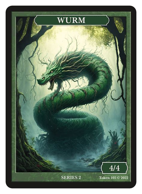 Wurm 44 Token Series 2 Of Givememanas Tokens Magic The Etsy