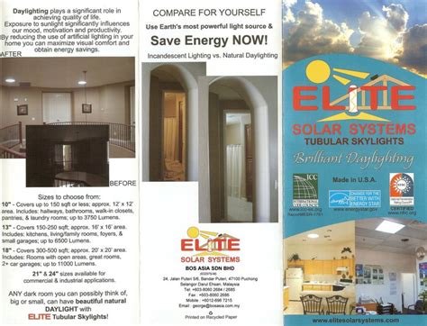 Bos Asia Sdn Bhd Elite Tubular Skylight