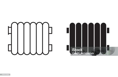Radiator Outline Icon Drawing Set Radiator Vector For App Web Use Stock