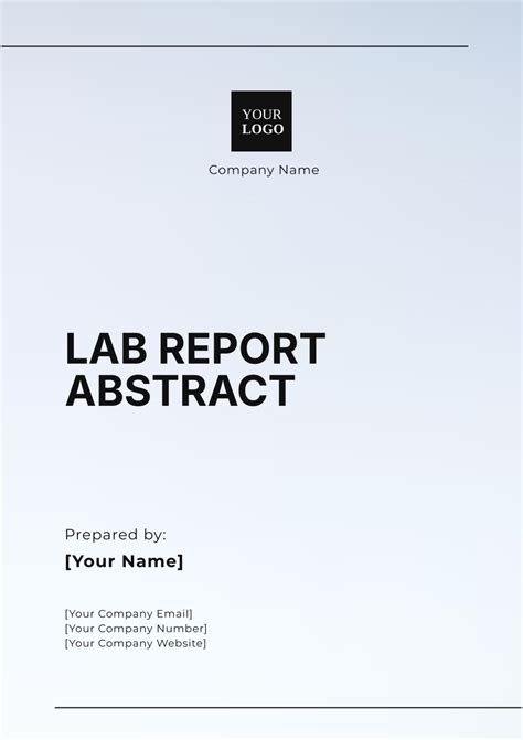 Free Lab Report Abstract Template To Edit Online