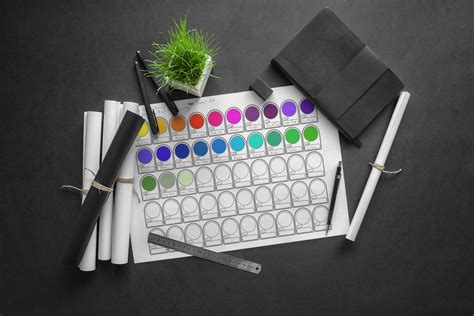 Color Printable Swatch Chart Generic Diy Artist Reference Resource Colored Pencils Alcohol