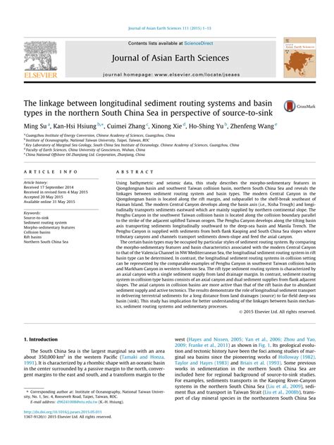 PDF The Linkage Between Longitudinal Sediment Routing Systems And Basin Types In The Northern