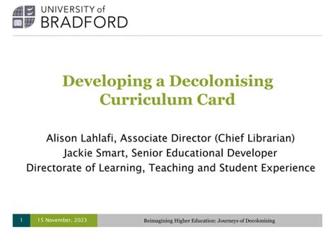 Developing A Decolonising Curriculum Card Ppt
