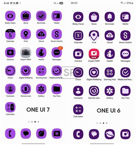 App Icons One Ui 7 Vs One Ui 6 Whats New Sammy Fans