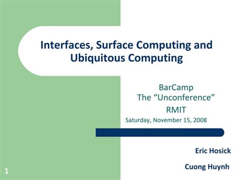 interfaces surface computing and ubiquitous computing ppt
