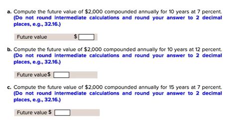solved a compute the future value of 2 000 compounded annually for 10