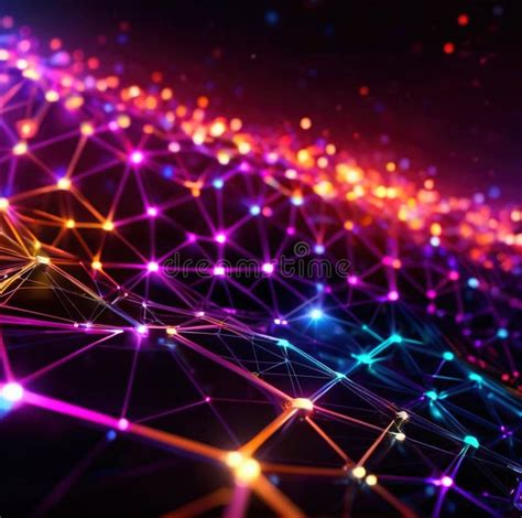 Representation Of Digital Blockchain With Glowing Energy Data Connections Stock Illustration