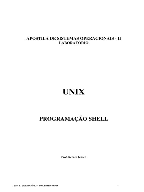 01 Unix Lab 2a Progshell Pdf Shell Informática Interface De Linha De Comando