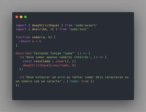 como usar o modulo de testes nativo do node js 18 by hallex costa