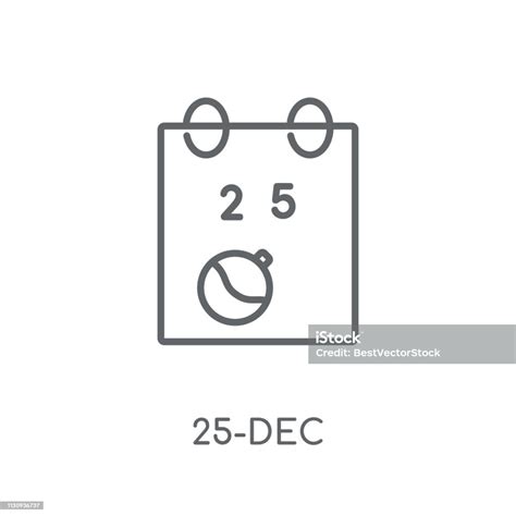2512月線性圖示現代大綱25dec 標誌概念白色背景從耶誕節彙集向量圖形及更多事件圖片 事件 冬天 十二月 Istock
