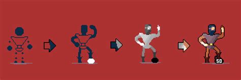 the workflow of my character r pixelart
