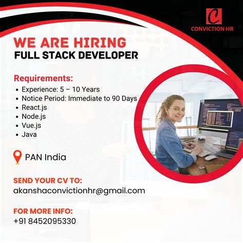 Fullstackdeveloper Reactjs Nodejs Vuejs Javadevelopers Techhiring Conviction Hr Pvt Ltd