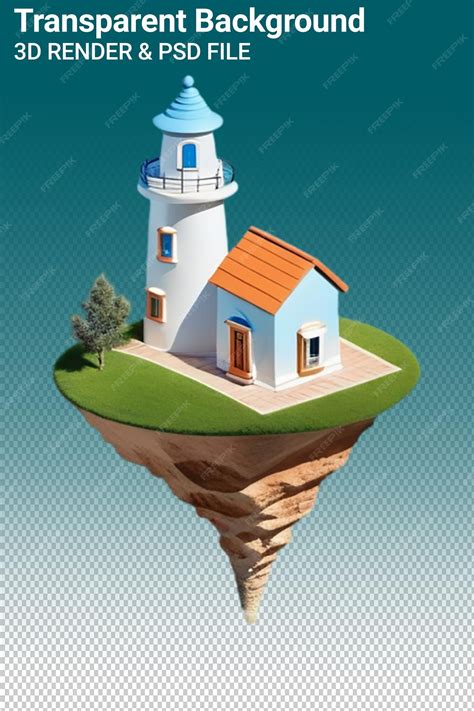 Premium Psd A Model Of A Lighthouse On A Model Of A Lighthouse