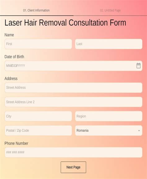 Free Laser Hair Removal Consultation Form Template