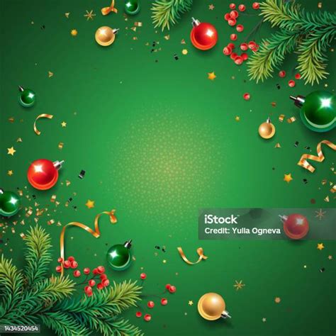 금색과 빨간색 크리스마스 기호와 텍스트가있는 수평 배너 크리스마스에 대한 스톡 벡터 아트 및 기타 이미지 크리스마스 배경 주제 녹색 Istock