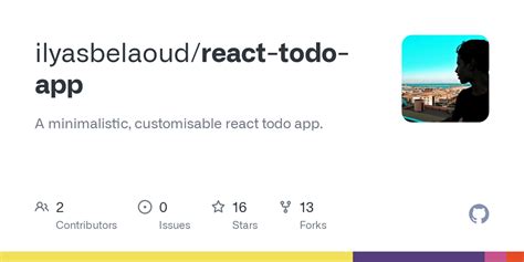 Github Ilyasbelaoudreact Todo App A Minimalistic Customisable