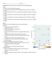 HW Hr Diagram Practice Pdf Name Section Homework Luminosity Temperature Radius Relationship