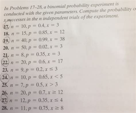 Solved In Problems 17 28 A Binomial Probability Experiment