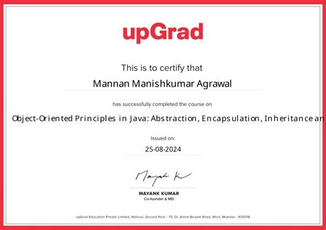 Mannan Agrawal On Linkedin Oops Java Upgrad Programming Learning